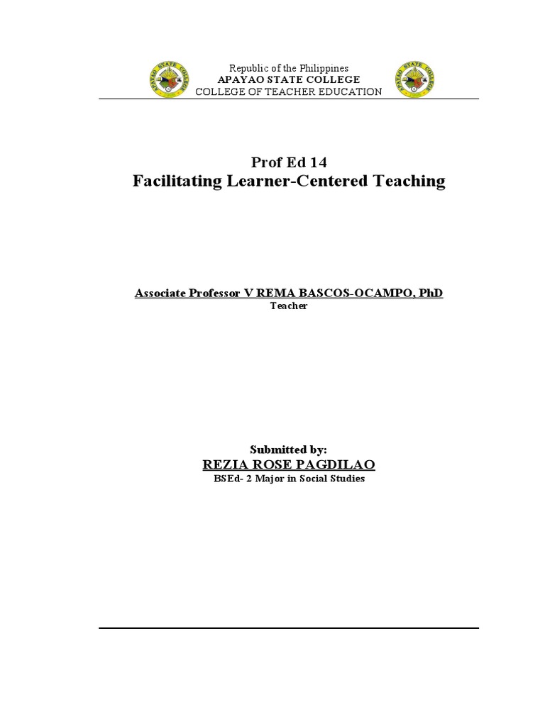 PROFED 14 ACTIVITIES Week 1 To10 | PDF | Learning | Cognitive Development