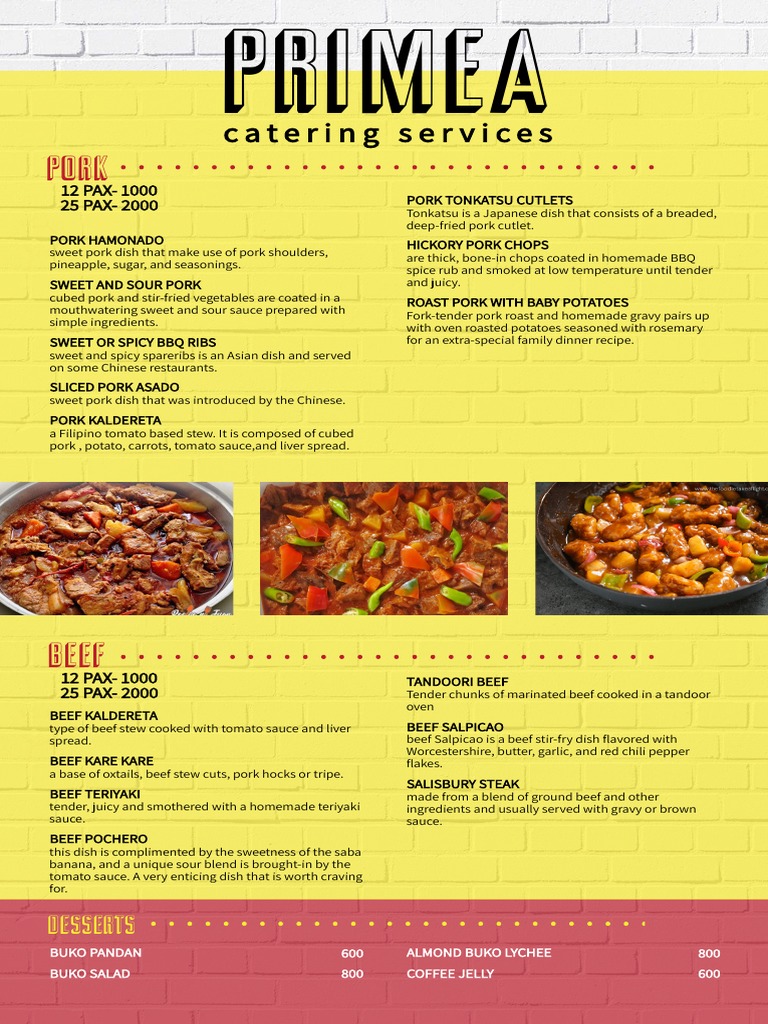 Menu Card | PDF | Sauce | Beef