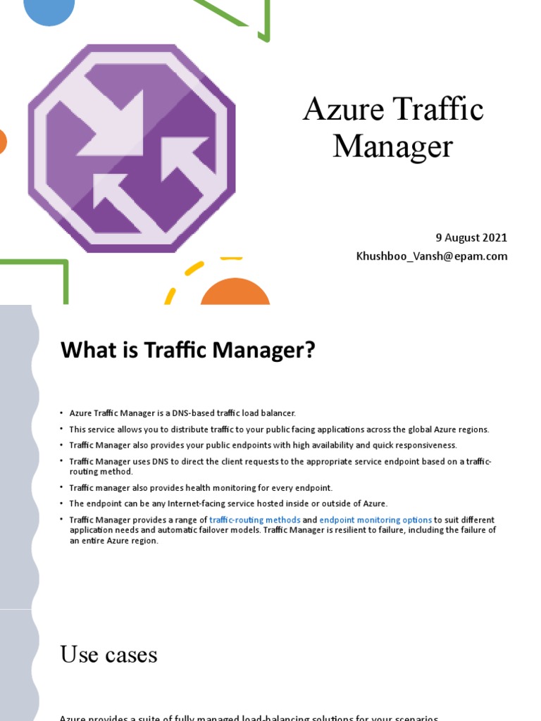 An Overview of Azure Traffic Manager: Routing Methods, Use Cases, and ... An Overview of Azure Traffic Manager: Routing Methods, Use Cases, and ...