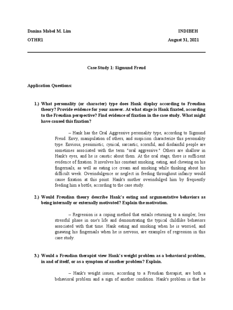 Case 1 | PDF | Psychoanalysis | Sigmund Freud