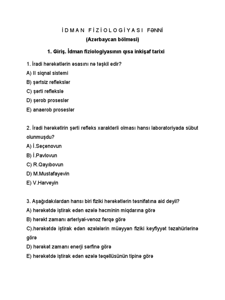 İdman Fiziologiyası 200 Az | PDF