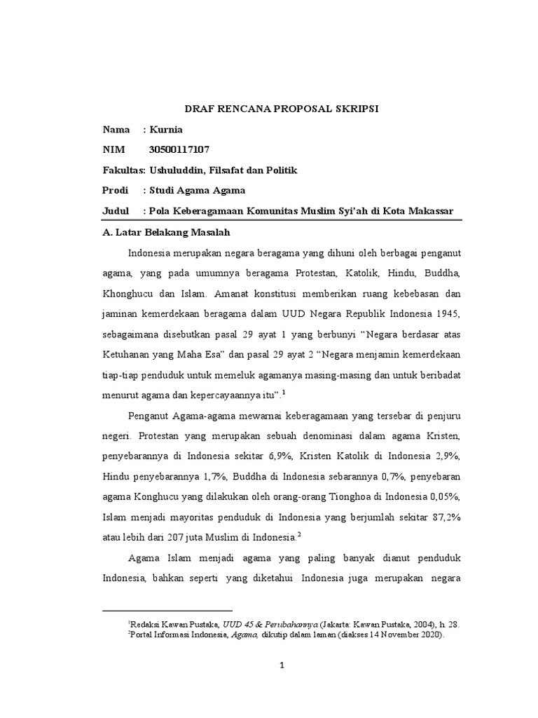 Contoh Draf Proposal KURNIA - Dikonversi | PDF