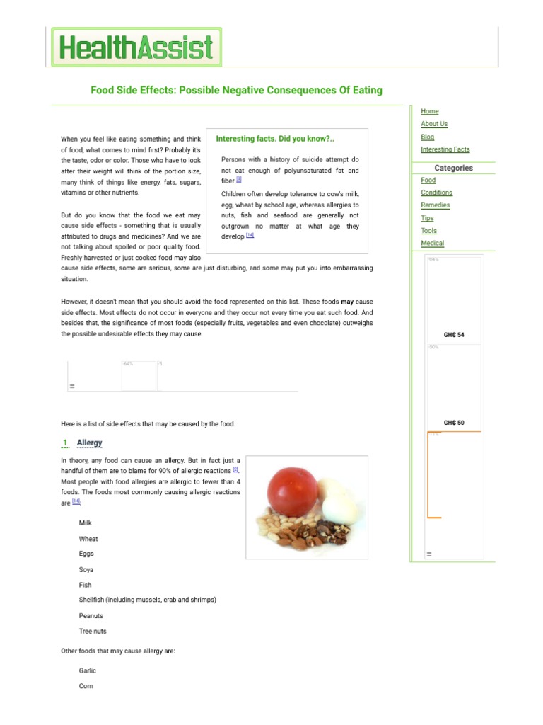 33 Side Effects of Foods | PDF | Fat | Foods