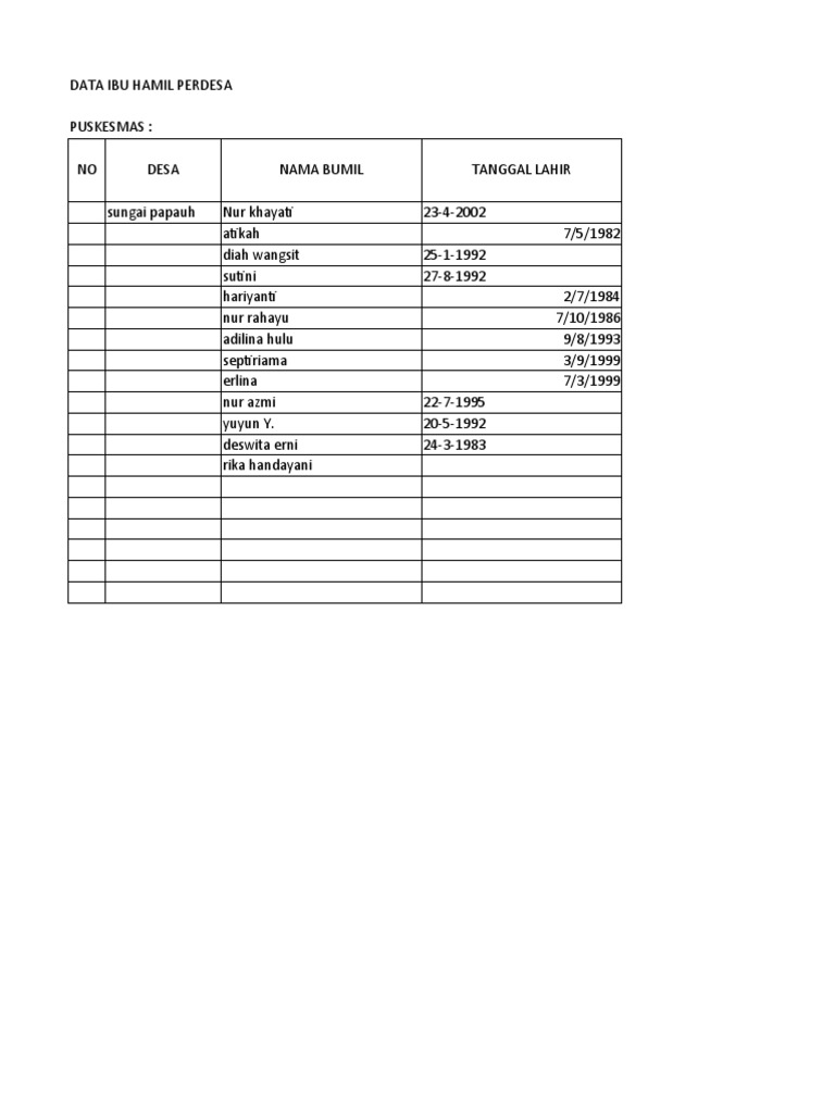 Data Bumil 2020 | PDF