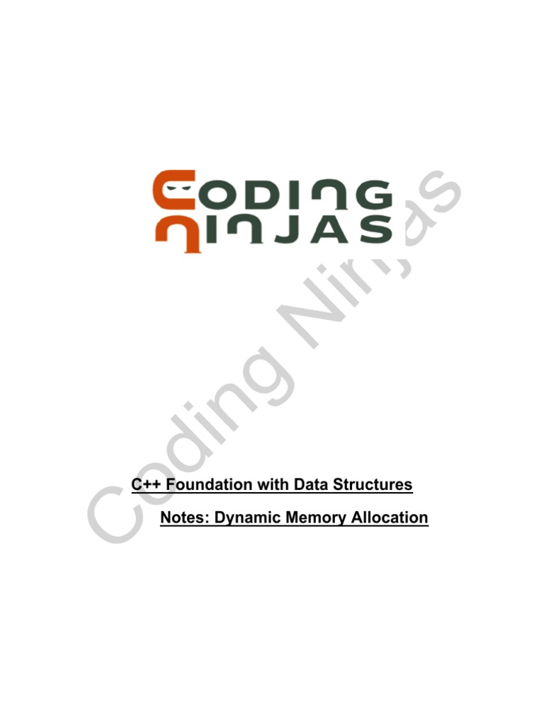 C Foundation With Data Structures Notes Dynamic Memory Allocation Pdf Pointer Computer 1652