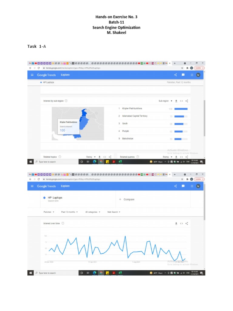 Task 1-A: Hands-On Exercise No. 3 Batch-11 Search Engine Optimization M. Shakeel | PDF