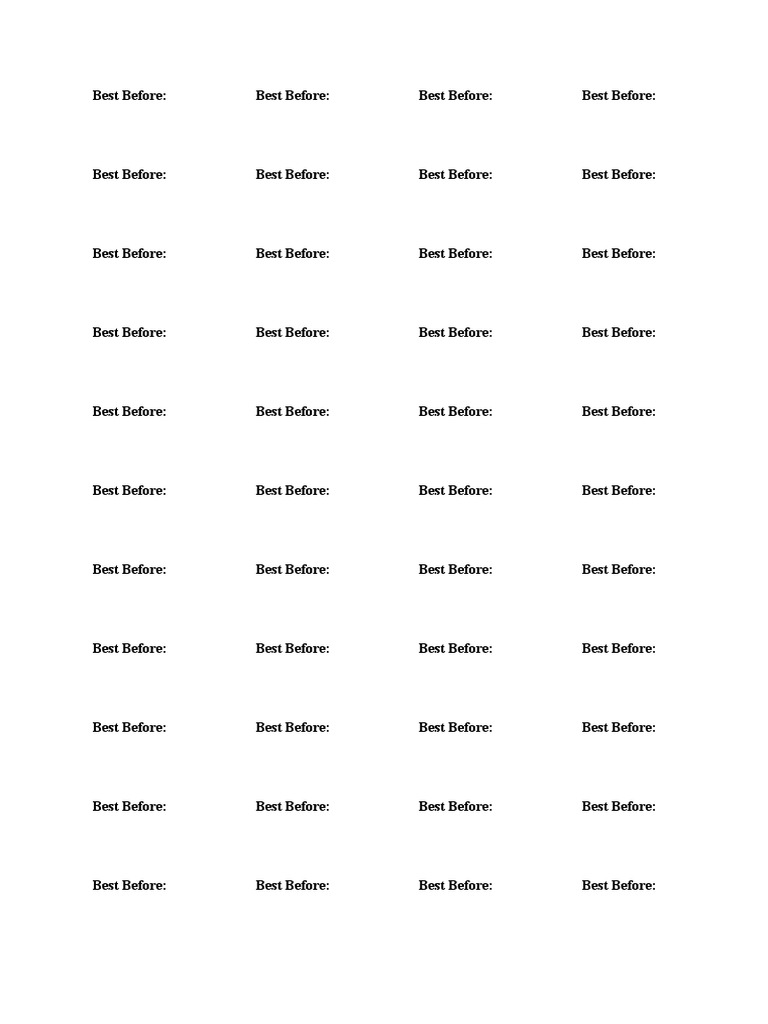 Best Before Sticker | PDF