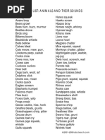 Animal Sounds and Movements Chart | PDF | Organisms | Nature