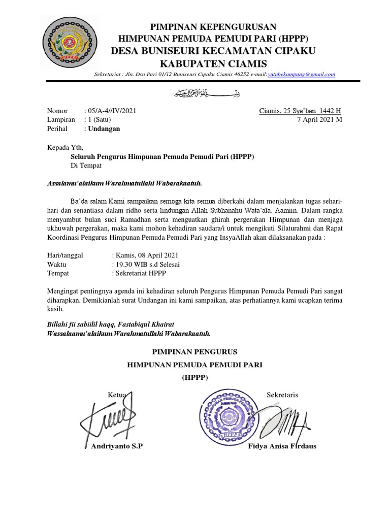 05 - Instruksi Silaturahmi HPPP | PDF