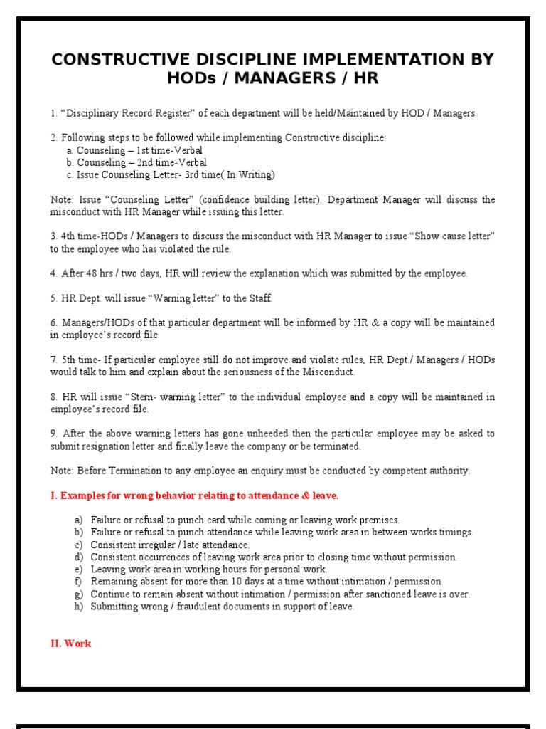 Constructive Discipline Implementation | PDF | Fraud | Justice