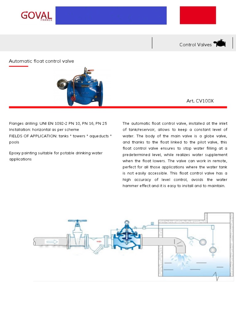 Automatic Float Control Valve | PDF | Valve | Chemical Engineering