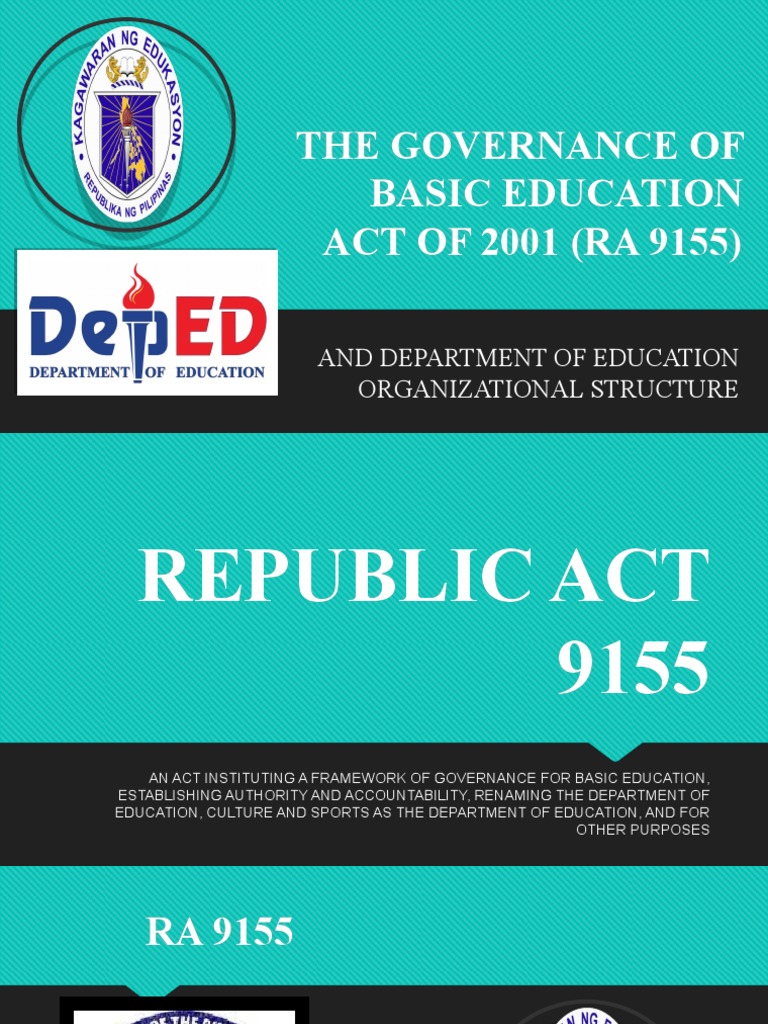 RA 9155: Basic Education Governance Act | PDF | Schools | Literacy