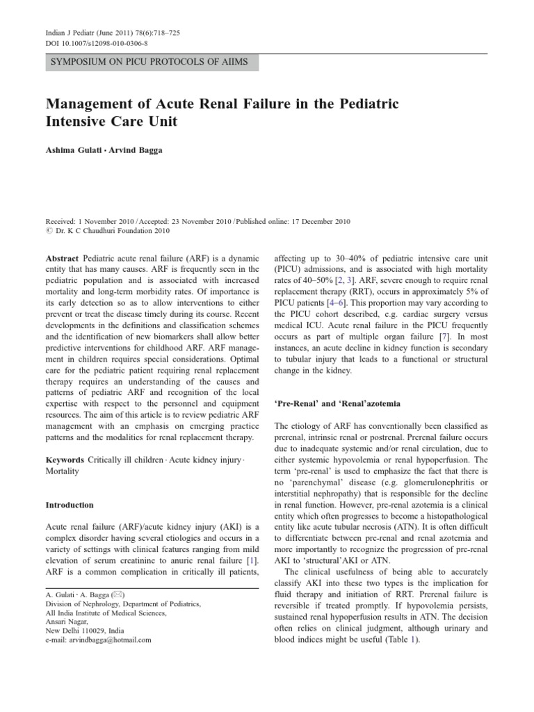 Picu Protocol Aiims | PDF | Dialysis | Medical Specialties