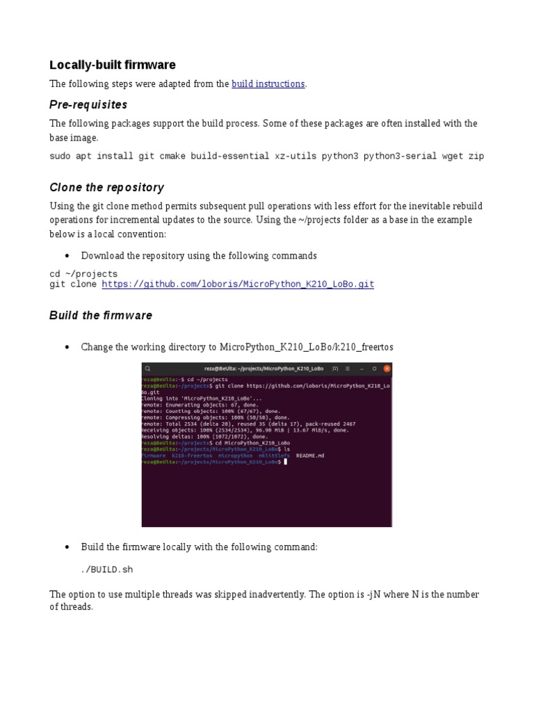 Locally-Built Firmware: Pre-Requisites | Download Free PDF | Usb ...