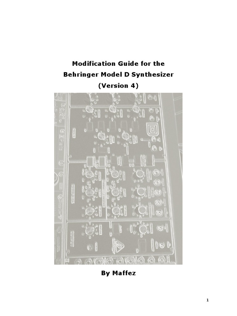 Modification Guide For The Behringer Model D Synthesizer (Version 4 ...