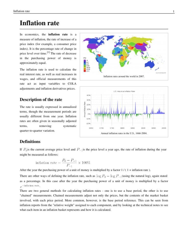 Inflation Rate | PDF | Index (Economics) | Inflation