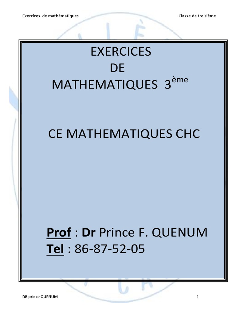EXO 3eme | PDF | Triangle | Cercle