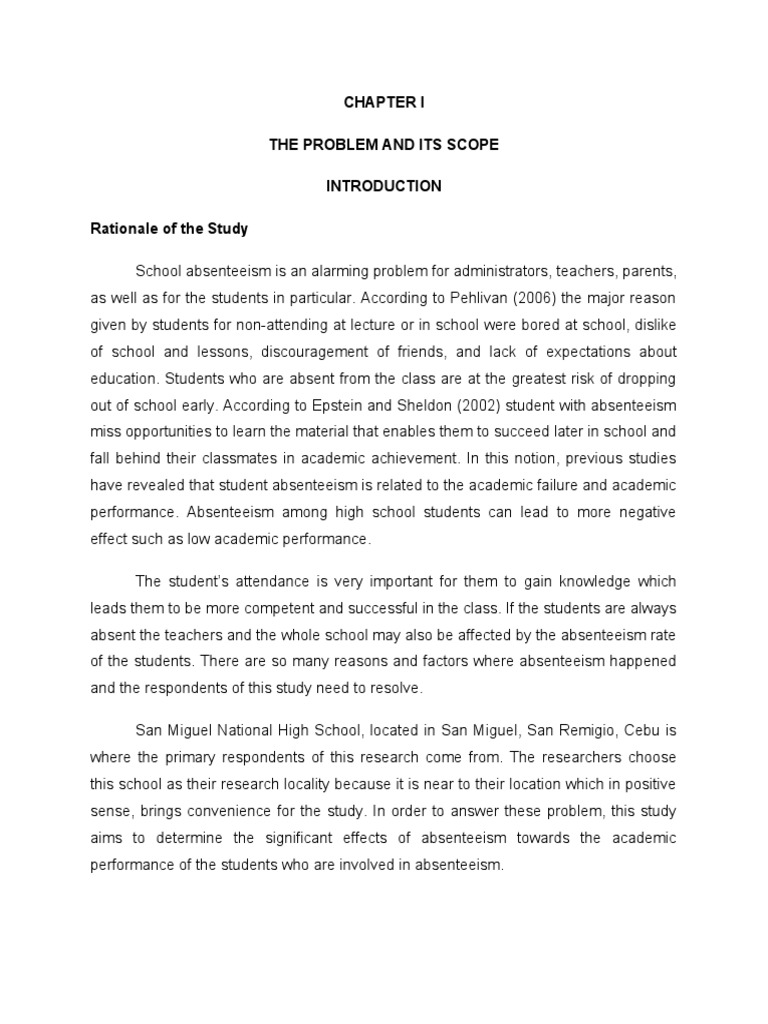 The Problem and Its Scope Rationale of The Study | PDF | Teachers ...