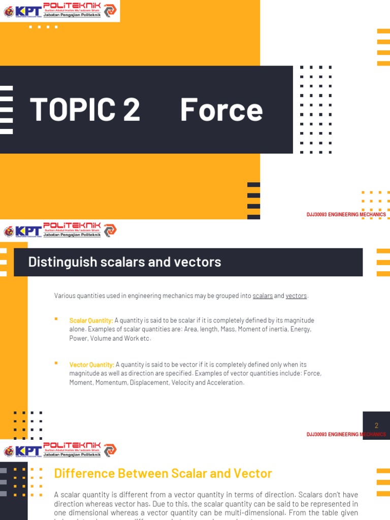 Topic 2 Pdf Euclidean Vector Force