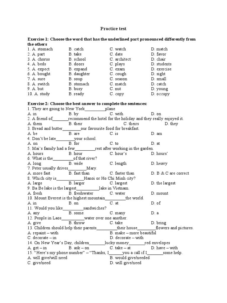 Practice Test 13-12 | PDF