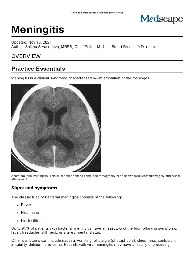 Pathophysiology of Meningitis Explained | PDF | Meningitis | Inflammation