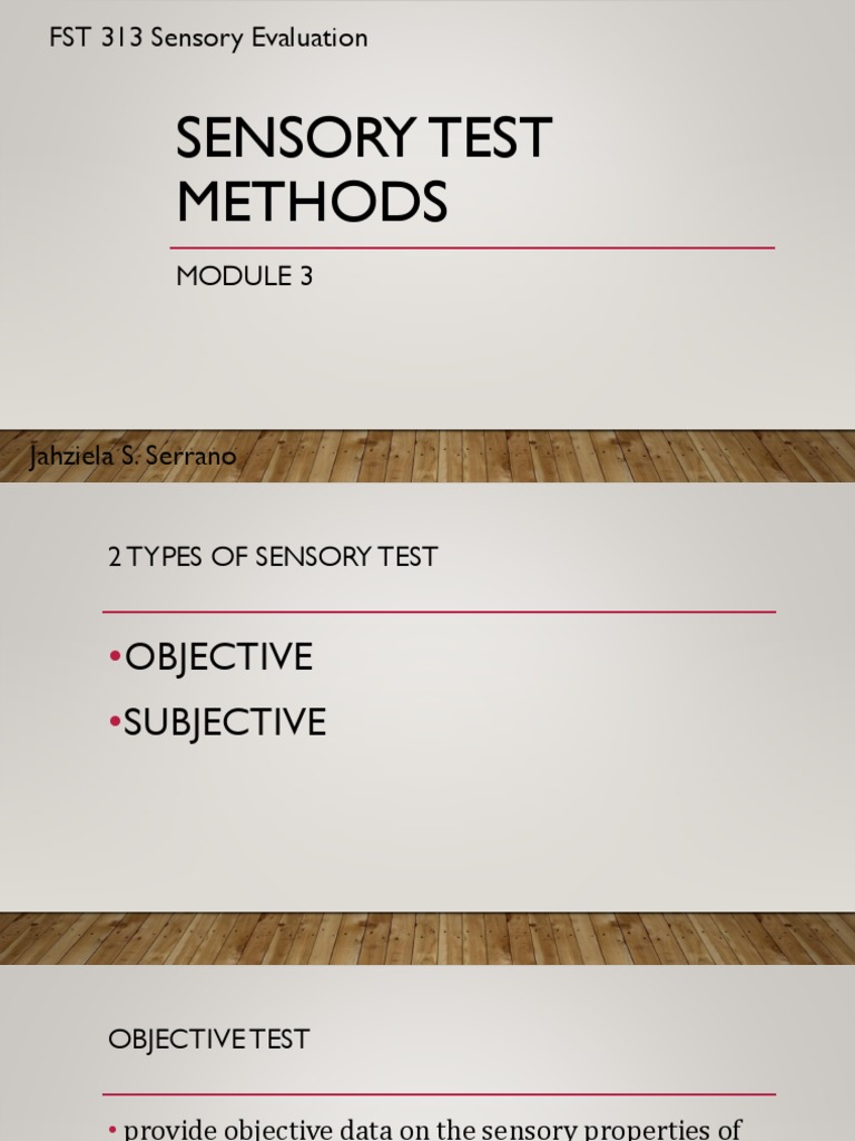 Sensory Test Methods Overview | PDF | Methodology | Cognition