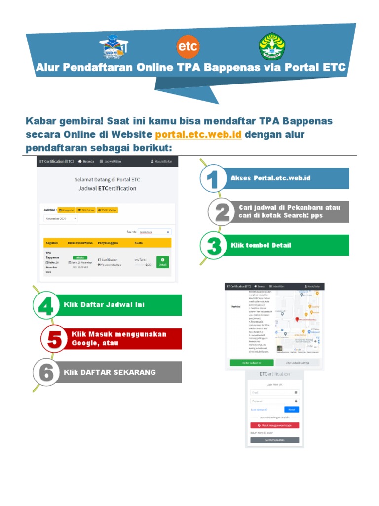 Poster Alur Pendaftar TPA Bappenas Via Portal ETC | PDF