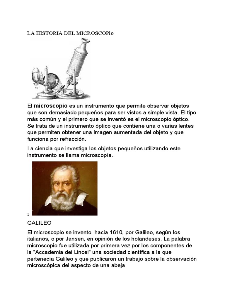 Historia Del MicroscopiO | PDF