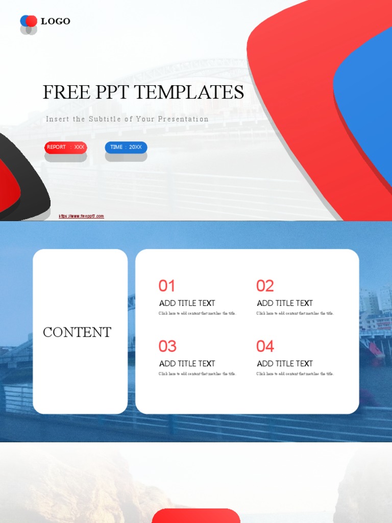 Red and Blue Color Business PowerPoint Templates | PDF