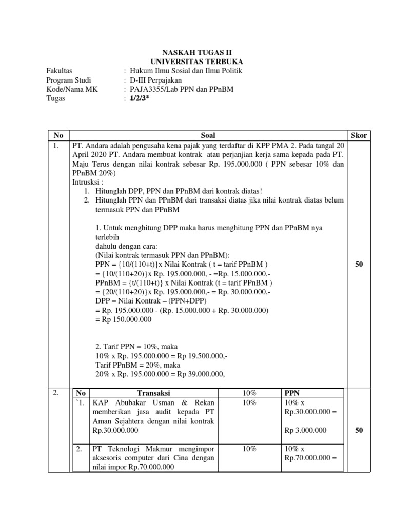 Tugas 2 Lab PPN Dan PPNBM | PDF