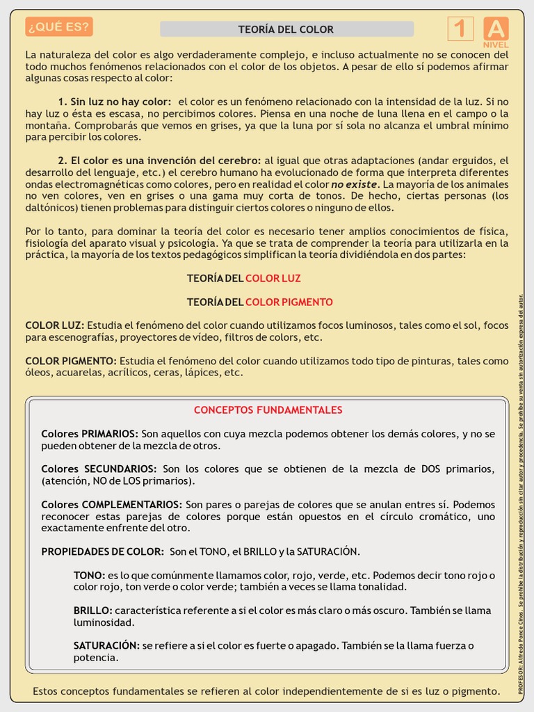 Teoría Del Color 1 Conceptos Fundamentales | PDF | Color | Cian
