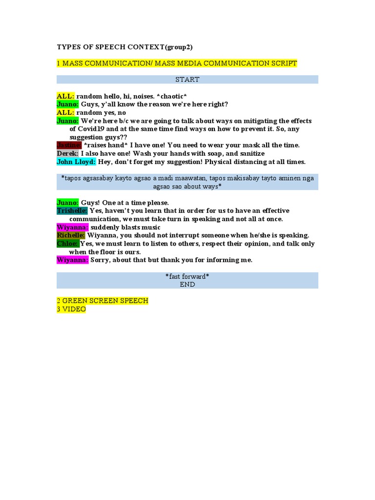 1 Mass Communication/ Mass Media Communication Script Start | PDF
