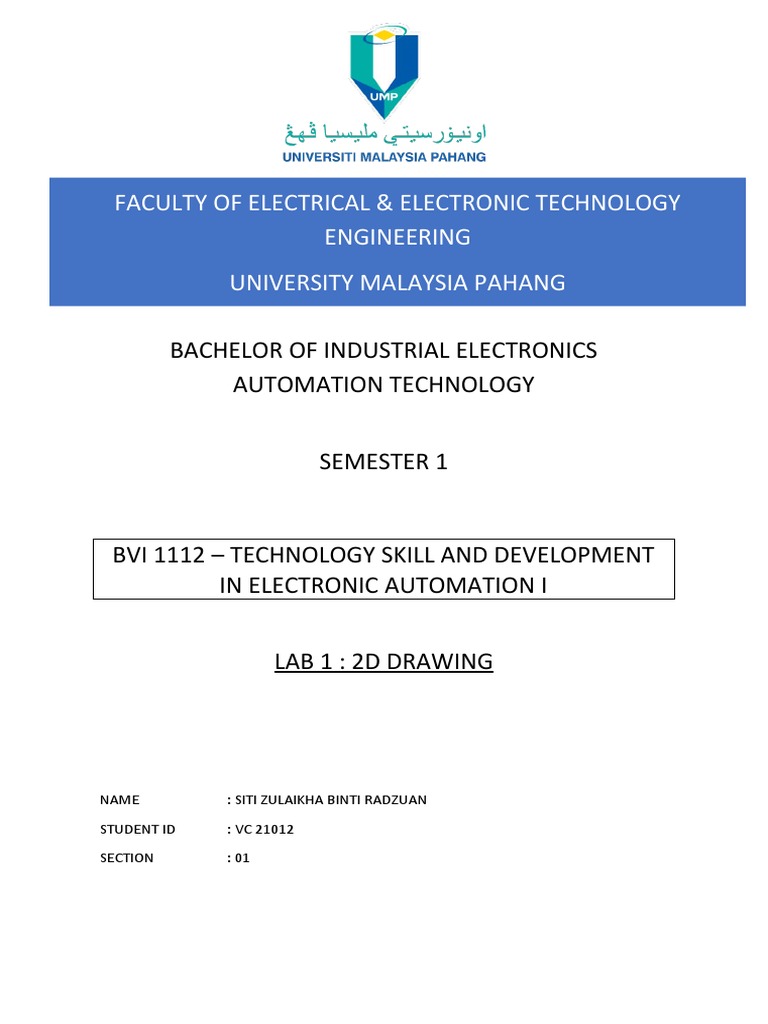 Report (Lab 1 2D Drawing) | PDF | Technical Drawing | Computer Aided Design