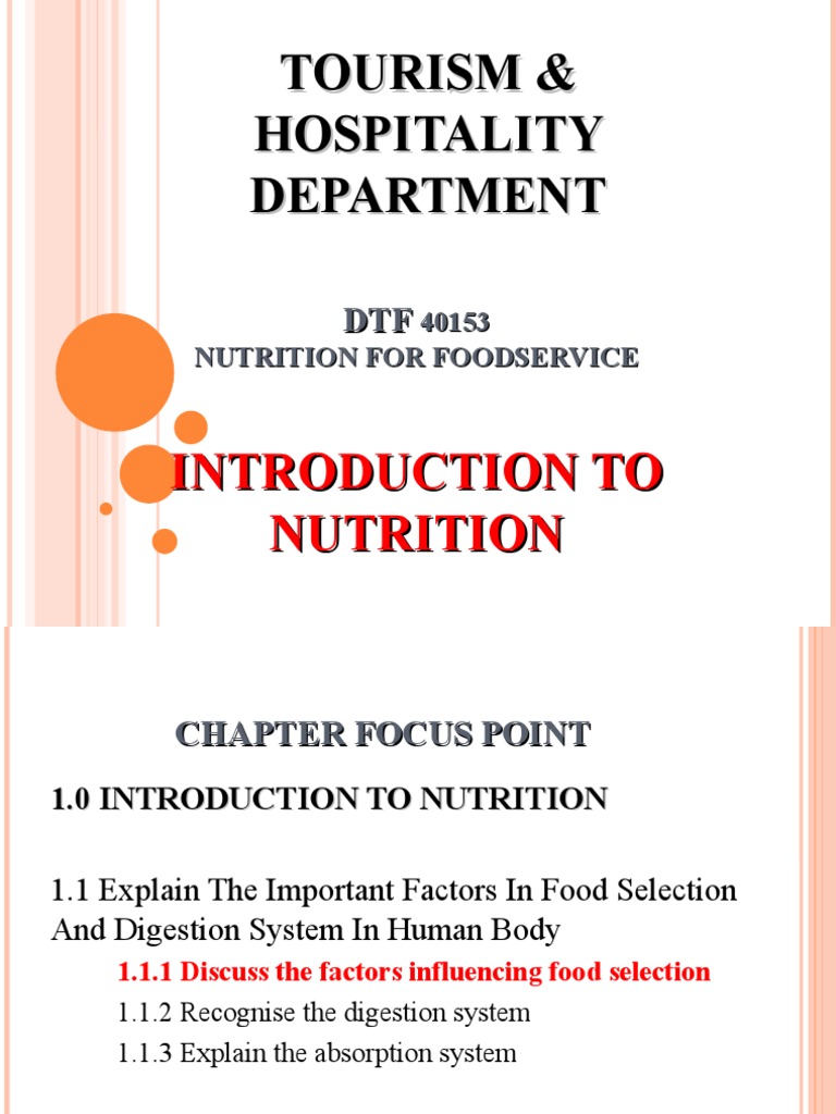 Chapter 1 Introduction To Nutrition | PDF | Digestion ...