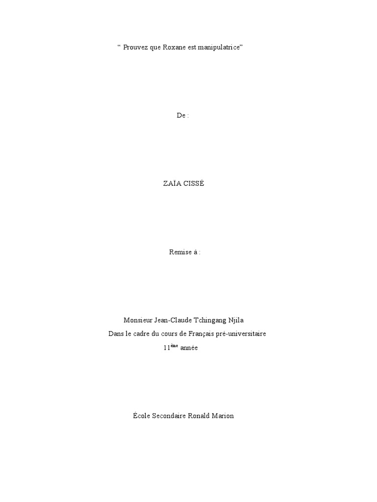 Dissertation Explicative | PDF