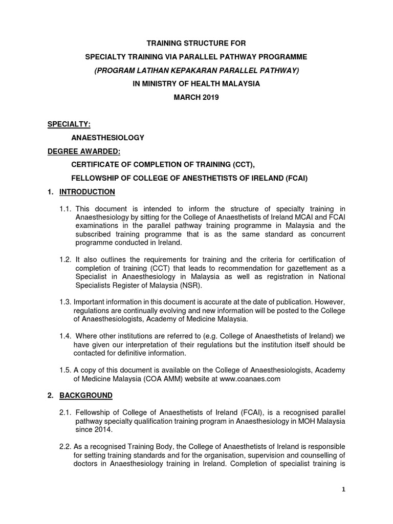 Specialty Training Via Parallel Pathway Programme | PDF | Medicine ...