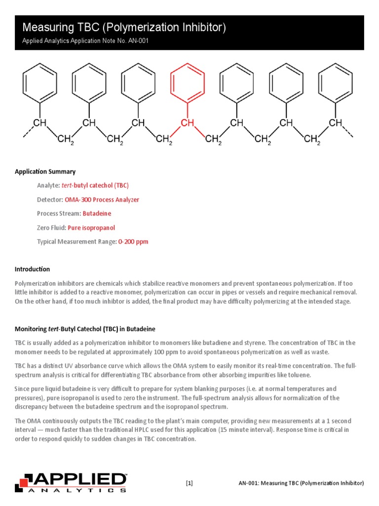 Applied: Measuring TBC (Polymerization Inhibitor) | PDF | Chemistry ...