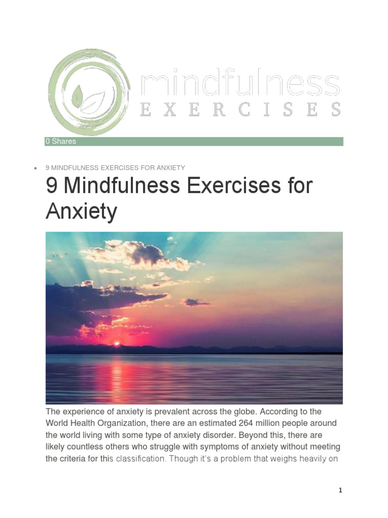 9 Mindfulness Exercises For Anxiety | PDF | Anxiety | Mindfulness