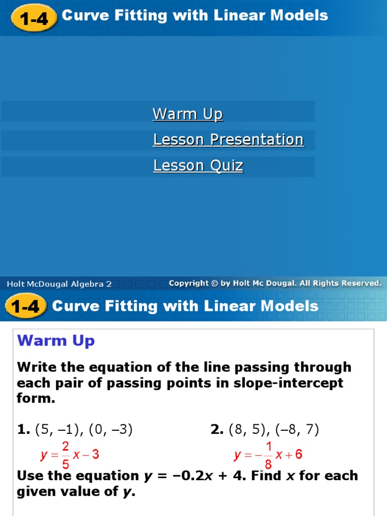 Warm Up Lesson Presentation Lesson Quiz: Holt Mcdougal Algebra 2 Holt ...