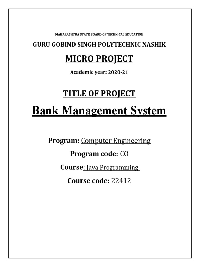 Java Bank Management System Project | PDF | Banks | Banks & Banking