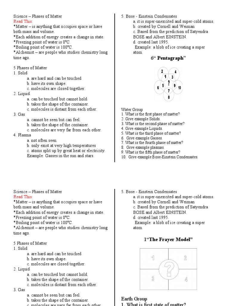 Science-Phases of Matter | PDF | Matter | Phase (Matter)