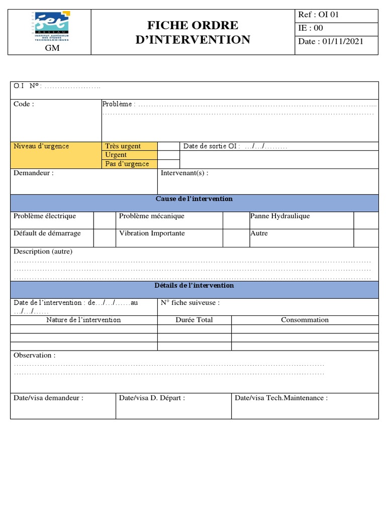 Ordre D'intervention | PDF