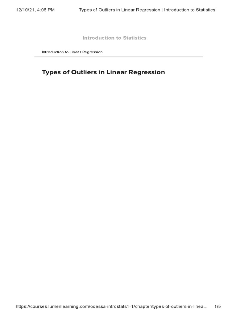 Types of Outliers in Linear Regression - Introduction To Statistics ...