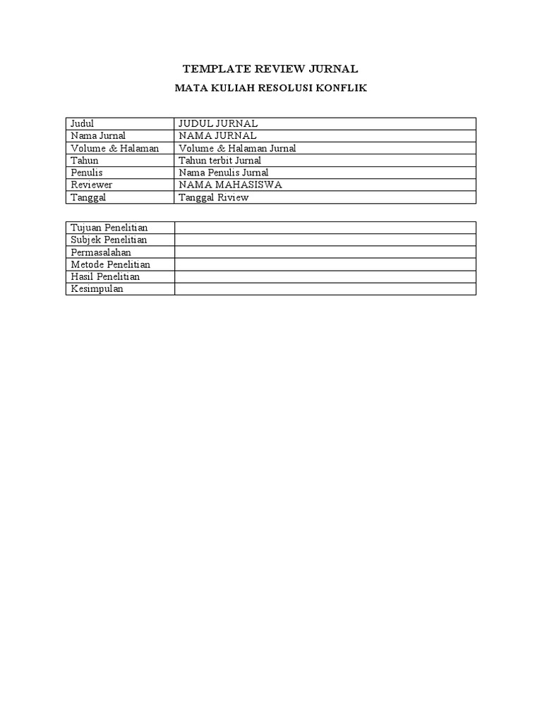 Template Review Jurnal | PDF