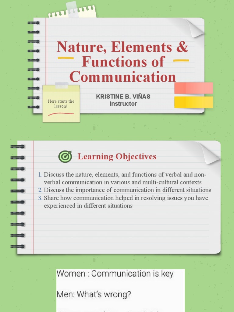 Nature and Functions of Communication | PDF | Communication | Nonverbal ...