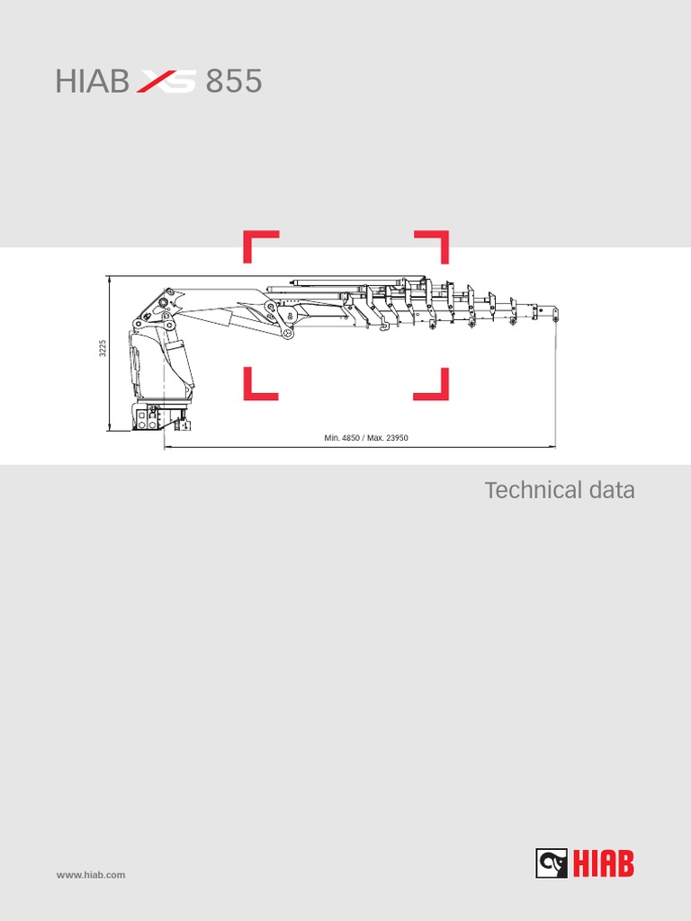 Hiab 855: Technical Data | PDF