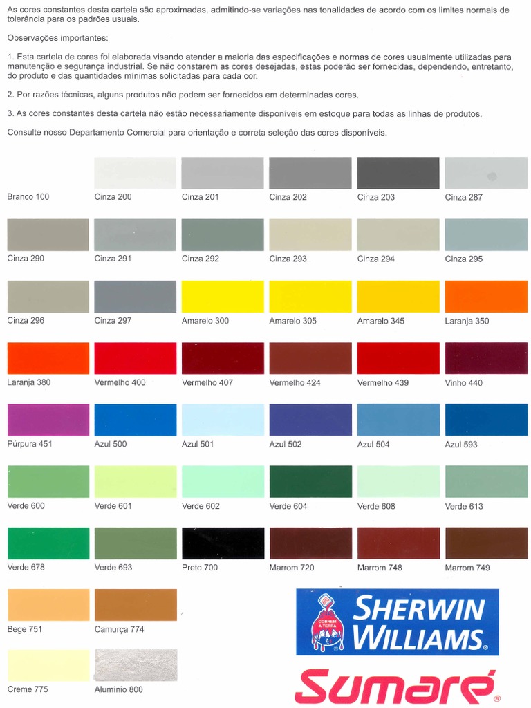 Cartela de Cores Sumare Atual | PDF