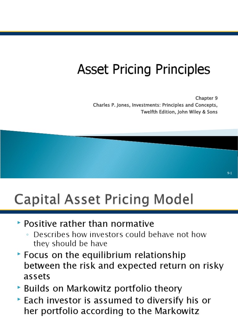 Asset Pricing Principles: Charles P. Jones, Investments: Principles and ...