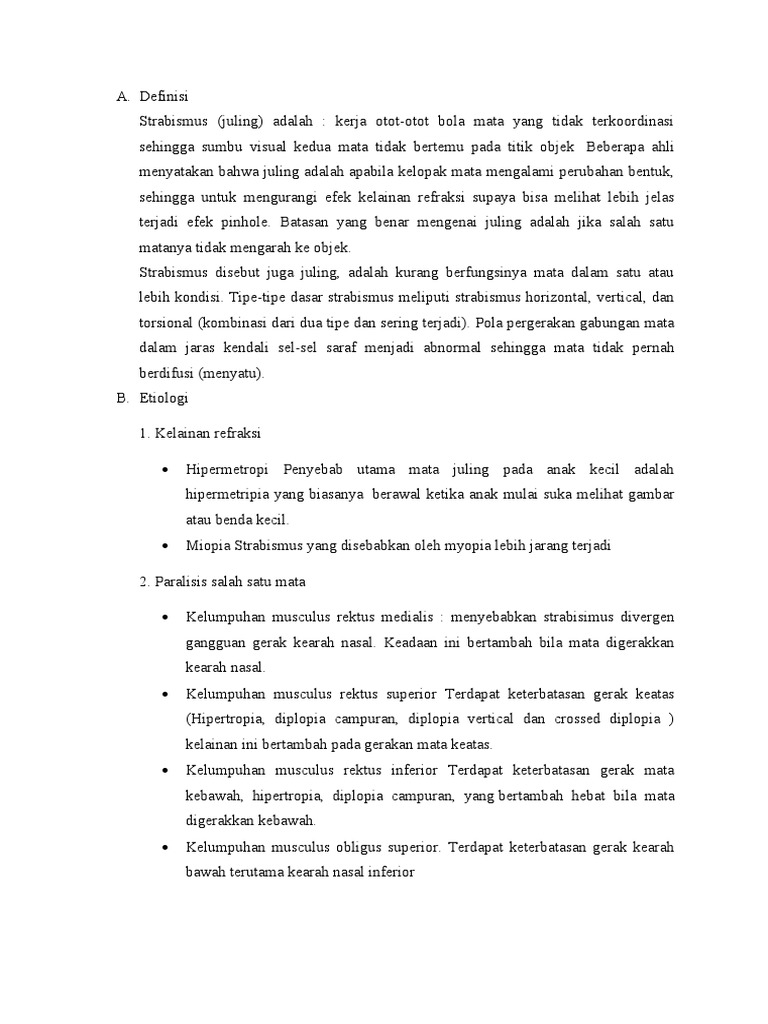 Panduan Lengkap Strabismus (Juling) | PDF