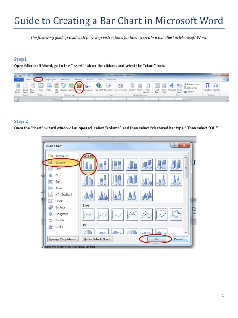 Create Bar Charts in Word | PDF | Chart | Microsoft Word